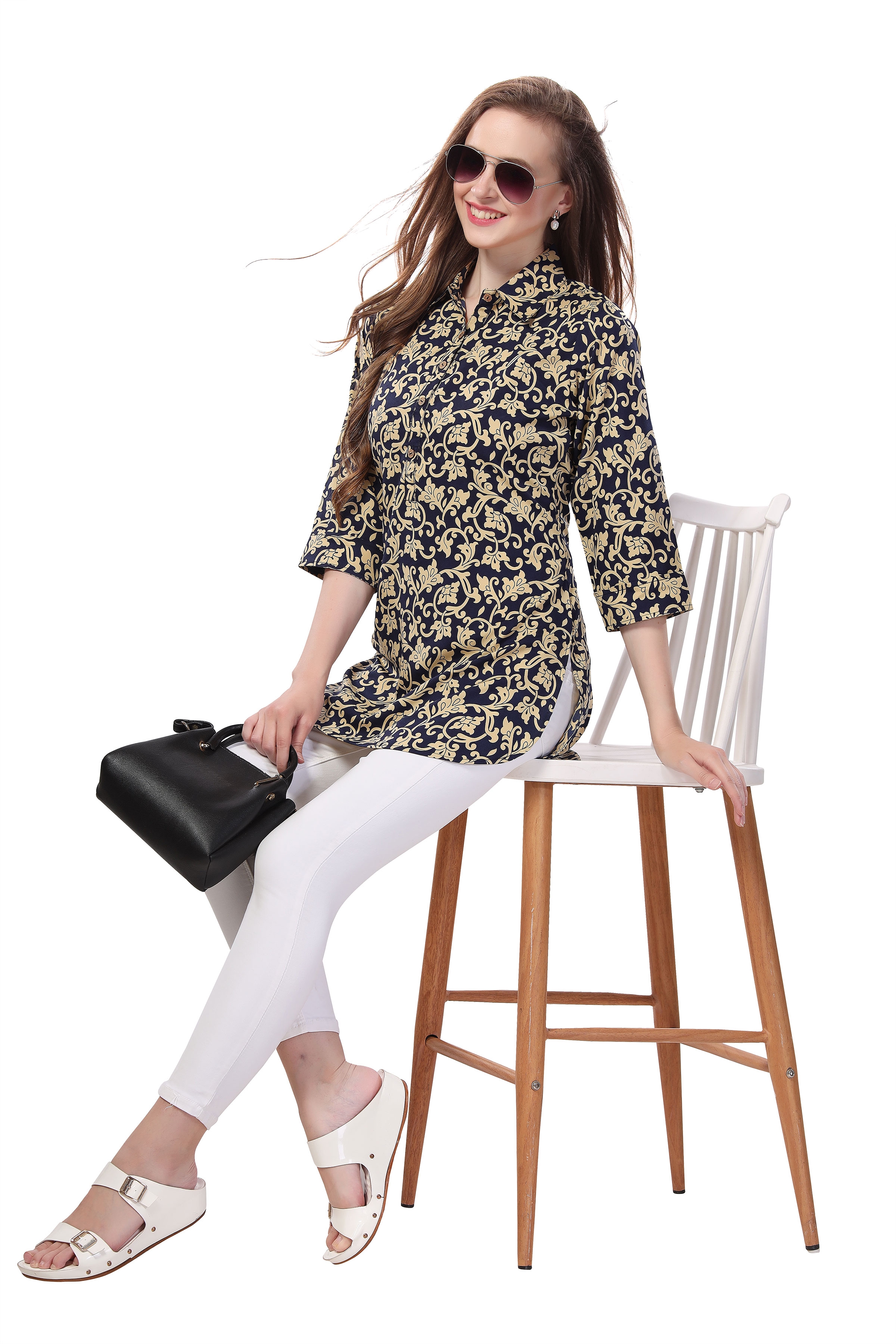 Stay Comfortable and Trendy with a Blue Short Tunic Top for Women